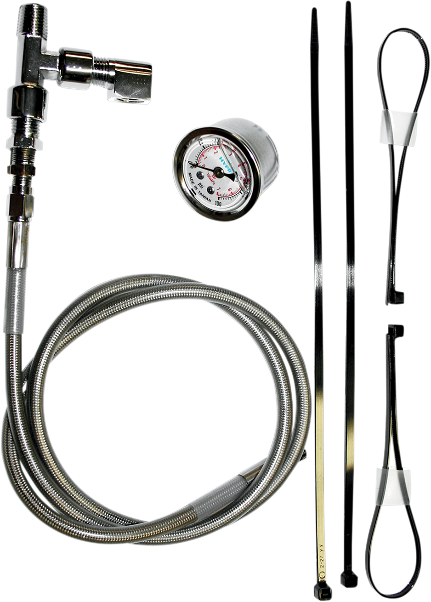 Remote Oil Pressure Gauge/Line Kit - Stainless/Chrome | Eastcoastin ...